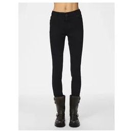Skinny-fit-Jeans Pieces "PCDANA MW SKINNY JEANS BL102 NOOS BC", Damen, Gr. L (40), L&auml;nge 32, schwarz (schwarz denim), Denim/Jeans, Obermaterial: 75% Baumwolle, 20% Polyester, 3% Viskose, 2% Elasthan, unifarben, skinny fit, Jeans
