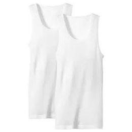 Tanktop Calida "Natural Benefit", Herren, Gr. L (52/54), wei&szlig;, Feinripp, Obermaterial: 100% Baumwolle, unifarben, normal h&uuml;ftbedeckend, Rundhals, Tops Tanktop, Rundhals-Ausschnitt, Feinripp, atmungsaktiv, Pure Cotton