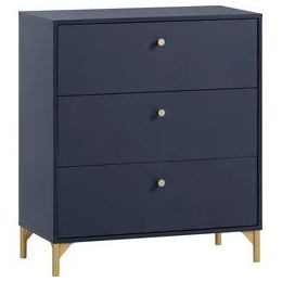 Kommode Schildmeyer "Alfa", blau (nachtblau), B:80,1cm H:91,4cm T:40cm, FSC-zertifizierter Holzwerkstoff, Sideboards, Kommode, 3 Schubladen
