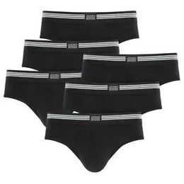 Slip Jockey "Cotton Stretch", Damen, Gr. L, schwarz, Single Jersey, Obermaterial: 95% Baumwolle, 5% Elasthan, unifarben, k&ouml;rpernah, Unterhosen Slip, mittlere Bundh&ouml;he, ohne Eingriff, Multipack