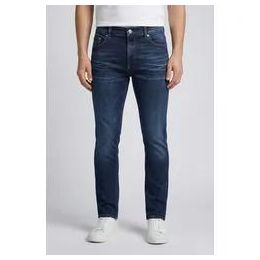 Only & Sons Slim-fit-Jeans ONLY & SONS "ONSLOOM SLIM 5748 EY BOX JEANS MU", Herren, Gr. 32, L&auml;nge 30, dunkelblau denim, Denim/Jeans, Obermaterial: 65% Baumwolle, 18% Polyester, 15% Viskose, 2% Elasthan, Abriebeffekte, slim fit lang, Jeans Slim-fit-Jeans, Baumwollmischung, slim fit