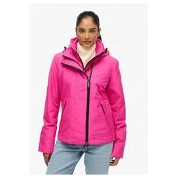 Outdoorjacke Superdry "Hooded Mtn Windbreaker Jkt", Damen, Gr. XL, hyper magenta pink, Web, Obermaterial: 100% Polyester, unifarben, normal, Jacken Outdoorjacke