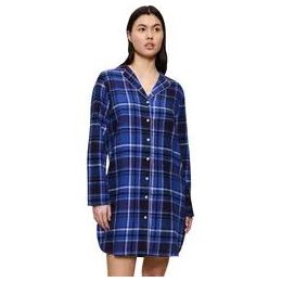 Nachthemd Triumph "Boyfriend NDW 01 X Checks", Damen, Gr. 42, N-Gr, blau (blau, schwarz combination), Flanell, Obermaterial: 100% Baumwolle, Kleider Nachthemd, bequem und stilvoll