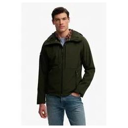 Outdoorjacke Superdry "HOODED SOFTSHELL TREKKER JKT", Herren, Gr. XXL, surplus goods olive gr&uuml;n, Web, Obermaterial: 90% Polyester, 10% Elasthan, unifarben, relaxed fit normal, Jacken Outdoorjacke