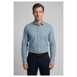 Langarmhemd OLYMP "Level Five", Herren, Gr. 40, N-Gr, bleu, Web, Obermaterial: 64% Baumwolle, 27% Polyester, 9% Elasthan, k&ouml;rpernah normal, 2-Knopf-Manschette, Hemden, Businesshemd, body fit, modern fit, climate control