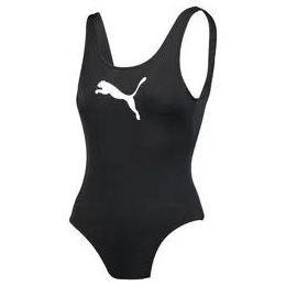 Badeanzug Puma "Puma SWIM WOMEN SWIMSUIT", Damen, Gr. S, N-Gr, schwarz, Obermaterial: 80% Polyamid, 20% Elasthan, Badeanz&uuml;ge Badeanzug, mit Logoprint vorn