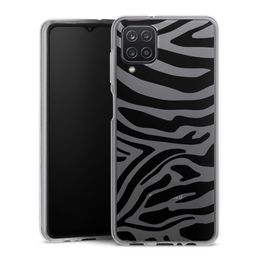 DeinDesign Galaxy A12 Handy Silikon H&uuml;lle Case transparent Handyh&uuml;lle Black Muster Silikon Case