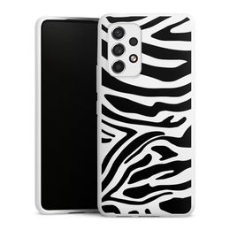 DeinDesign Galaxy A53 5G Handy Silikon H&uuml;lle Case wei&szlig; Handyh&uuml;lle Muster Black Silikon Case