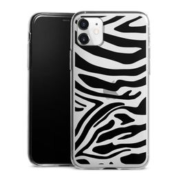 DeinDesign iPhone 11 Handy Slim Case Silikon Handyh&uuml;lle transparent H&uuml;lle extra d&uuml;nn Muster Black Silikon Slim Case