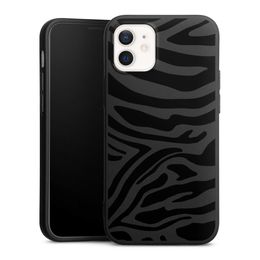 DeinDesign iPhone 12 mini Handy Premium Silikon H&uuml;lle Handyh&uuml;lle schwarz Case Muster Black Silikon Premium Case