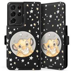 DeinDesign Galaxy S21 Ultra 5G Handy Klapph&uuml;lle Handyh&uuml;lle aus Kunst Leder schwarz Flip Case Simba Lion King Disney Sideflip mit Lasche