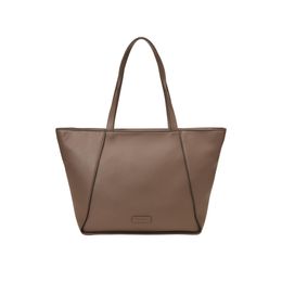 Marc O'Polo Shopper MARC O'POLO "aus einer Lederalternative aus recyceltem Polyester", Damen, Gr. B/H/T: 46cm x 27cm x 13cm, faded braun, Polyester, unifarben, Taschen Shopper