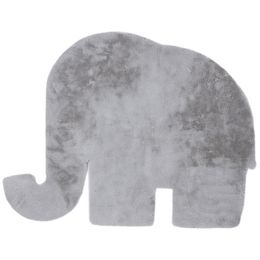 Kinderteppich Kayoom "Lille 864", grau, B:99cm H:15mm L:76cm, Polyester, Teppiche, Kinderteppich, Kurzflor, Rabitt, weich kuschelig, Elefant Kontur