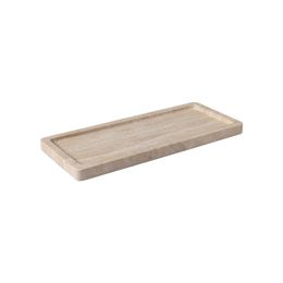 Villeroy & Boch Servierplatte VILLEROY & BOCH "Servierplatte Manufacture Travertine 25,5 x 10,5 cm beige", beige, B:10,5cm H:2cm L:25,5cm, Steingut, Servierplatten, Servierplatte, Handarbeit