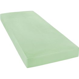 Spannbettlaken Janine "Spannbetttuch Jersey 5007 23 70x140", lind, B:70cm L:140cm, Mako-Jersey, Obermaterial: 100% Baumwolle, Bettlaken, Spannbettlaken, Ringsumgummi