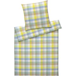 Bettw&auml;sche Elegante "Aarhus", bunt (multi, gelb), B/L: 135cm x 200cm, 1 Stk., 1 Stk., Seersucker, B/L: 80cm x 80cm, 2 Stk., Seersucker, Obermaterial: 100% Baumwolle, Bettw&auml;sche, Bettw&auml;sche, angenehmes Hautgef&uuml;hl