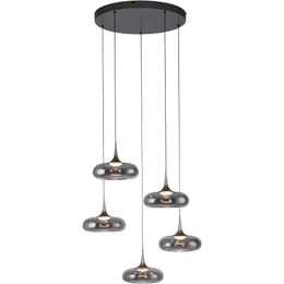 Sch&ouml;ner Wohnen Kollektion LED Pendelleuchte "POSH", grau, 5, &Oslash; 62cm H: 80cm, 1 Stk., SCH&Ouml;NER WOHNEN-KOLLEKTION, Leuchten, SCH&Ouml;NER WOHNEN Kollektion, SimplyDim, Memoryfunktion, Comfort-Lift, LED Pendelleuchte