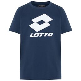 Print-Shirt Lotto, M&auml;dchen, Gr. 122/128, blau (marineblaus), 100% Baumwolle, unifarben, normal, Rundhals, gerader Abschluss, Shirts, - mit angesagtem Crewneck