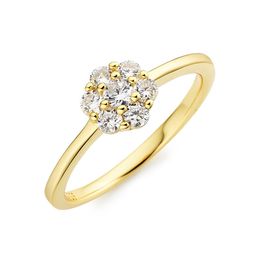 Fingerring Firetti "Schmuck Geschenk Silber 925 Silberring Verlobungsring" Gr. 56, gold (gelbgoldfarben, kristallwei&szlig;), Fingerringe, Damen, 56, Silber 925 (Sterlingsilber), 1,8mm, Fingerring, mit Zirkonia (synth.)