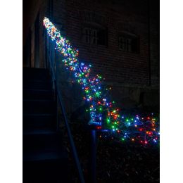 Konstsmide LED-Lichterkette "Weihnachtsdeko aussen", schwarz, Dioden 960 Stk. Flammen 960 Stk., Kabell&auml;nge 5m x Gesamtl&auml;nge 12,2m, Lichterketten, Micro LED B&uuml;schellichterkette Cluster, mit 8 Funktionen, 960 Dioden