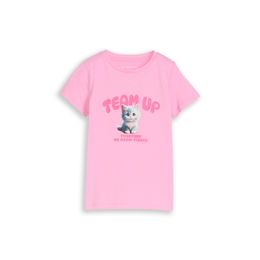 T-Shirt Tom Tailor, M&auml;dchen, Gr. 104/110, lovely pink, Jersey, Obermaterial: 100% Baumwolle, bedruckt, regular fit normal, Rundhals, gerader Abschluss, Shirts T-Shirt, mit Print