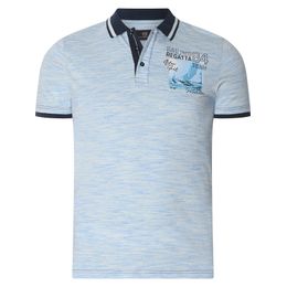 Poloshirt Jan Vanderstorm "Poloshirt GILGI", Herren, Gr. 6XL, wei&szlig; (hellblau melange), Obermaterial: 90% Baumwolle CO. 10% Polyester COOLMAX PES(Coolmax)., Shirts