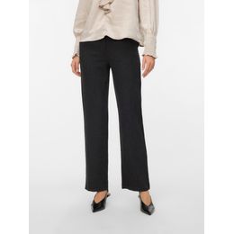 V&eacute;ro Moda VERO MODA Damen Anzughose "VMZAMIRA BESTIE MW STRAIGHT PANT NOOS"dunkelgrau melange, Gr. XS, unifarben, Web, Obermaterial: 94% Polyester, 4% Viskose,