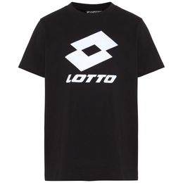 Print-Shirt Lotto, M&auml;dchen, Gr. 170/176, schwarz (caviar), 100% Baumwolle, unifarben, normal, Rundhals, gerader Abschluss, Shirts, - mit angesagtem Crewneck