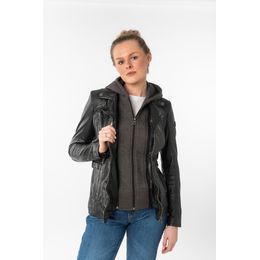 Mauritius "Adelyn" mit Kapuze 2-in-1-Lederjacke