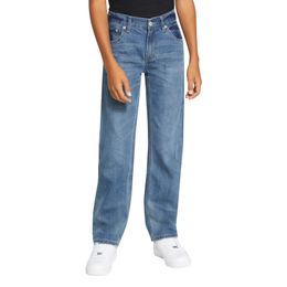 Regular-fit-Jeans LEVI'S KIDS "LVB 505 REGULAR FIT JEAN", Jungen, Gr. 12 (152), N-Gr, clouded tones, Denim/Jeans, Obermaterial: 79% Baumwolle, 15% Polyester, 6% Viskose, unifarben, regular fit lang, Jeans, im Five-Pocket Style
