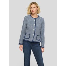 Blouson Rabe "Jacke", Damen, Gr. 40, dunkelblau, 91%Baumwolle 8%Polyester 1%Elasthan, unifarben, figurbetont, gerader Abschluss, Jacken Blouson