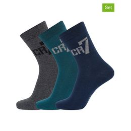 CR7 6er-Set: Socken in Grau/ Petrol/ Dunkelblau - 74% | Gr&ouml;&szlig;e 35-39 | Herrensocken