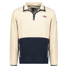 Geographical Norway Fleecepullover "Touki" in Creme/ Dunkelblau - 67% | Gr&ouml;&szlig;e XXL | Herren-fleece