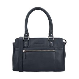 HIDE & STITCHES Leder-Henkeltasche in Dunkelblau - (B)27 x (H)19 x (T)8 cm - 64% | Damen-taschen