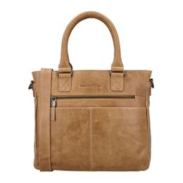 HIDE & STITCHES Leder-Henkeltasche "Porto" in Hellbraun - (B)33 x (H)28 x (T)9 cm - 61% | Damen-taschen