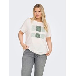 Only Carmakoma Shirt in Wei&szlig;/ Gr&uuml;n - 28% | Gr&ouml;&szlig;e L-50/52 | Damen-tops