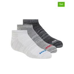 Skechers 3er-Set: Socken in Grau/ Schwarz - 39% | Gr&ouml;&szlig;e 27,5-35,5 | Kinder-socken-strumpfhosen
