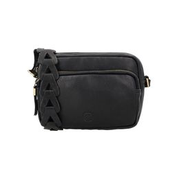 HIDE & STITCHES Leder-Umh&auml;ngetasche in Schwarz - (B)20 x (H)17 x (T)5 cm - 52% | Damen-taschen
