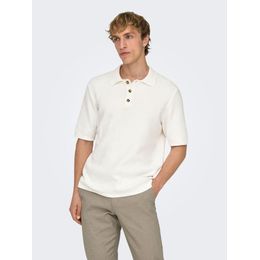 Only & Sons ONLY & SONS Poloshirt "Seric" in Wei&szlig; - 55% | Gr&ouml;&szlig;e S | Herren-plussize