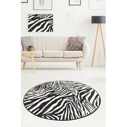 Mioli Kurzflor-Teppich ''Zebra'' in Schwarz/ Wei&szlig; - 66% | Gr&ouml;&szlig;e 100 cm |