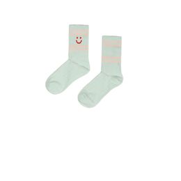 NONO Socken "Remember Sporty Smiley" in Gr&uuml;n/ Rosa - 50% | Gr&ouml;&szlig;e 104-116 | Kinder-socken-strumpfhosen