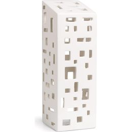 K&Auml;HLER DESIGN K&auml;hler Lichthaus "Urbania High building" in Wei&szlig; - (B)7,5 x (H)22 x (T)7,5 cm - 35% | Kerzen-vasen