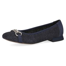 Caprice Damen Ballerina , Blockabsatz, Bequemschuh, Businessschuh mit Schmuckelement blau 37