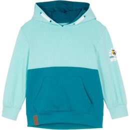 bonprix Kinder bonprix Hoodie, bequeme Passform, aus Baumwoll-Mix, mit Kapuzenfutter aus Baumwolle blau 104/110