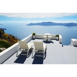 papermoon Fototapete &raquo;Sea View Terrace in Santorini&laquo; glatt bunt Vlies