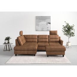 Sit & More sit&more Ecksofa &raquo;Far&ouml; L-Form&laquo; inklusive Federkern, wahlweise mit Bettfunktion und Bettkasten braun