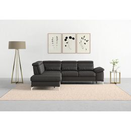 Sit & More sit&more Ecksofa &raquo;Cabrio L-Form, B: 274 cm, mit Sitztiefen-, Arm- & Kopfteilverstellung&laquo; 3 Nierenkissen, Federkern, optional Bettfunktion und Stauraum