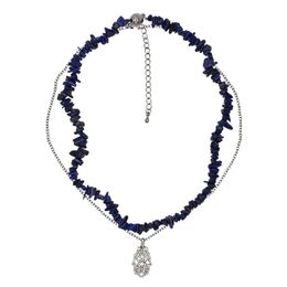 Steuer Damen Kette mit Anh&auml;nger &raquo;Set Lapislazuli-Splitterkette und Kette mit Anh&auml;nger&laquo; blau
