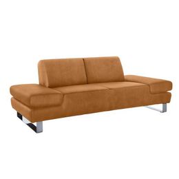 W.Schillig 2-Sitzer &raquo;taboo Designsofa mit hohem Sitzkomfort&laquo; mit Normaltiefe, inklusive Armlehnenverstellung gelb Flachgewebe S22 (100% Polyester);