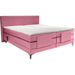 Alina Boxspringbett &raquo;Powell&laquo; inkl. Motor, Matratze und Topper, in unterschiedlichen Ausf&uuml;hrungen rosa Chenille GCP (100% Polyester)